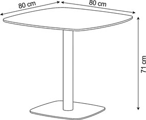 Jídelní stůl 80x80cm, mdf, dub, DT-X7117 OAK