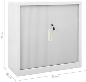 Skříň s posuvnými dveřmi šedá 90 x 40 x 90 cm ocel - Default Title