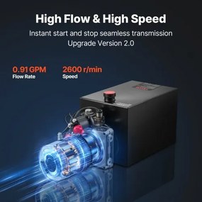 Hydraulický agregát 15 l, Maximální přetlak 22 MPa a průtok 3,4 l/min VEVOR