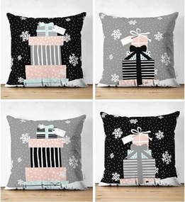 Povlaky na polštáře v sadě 4 ks s vánočním motivem 43x43 cm Merry Christmas – Mila Home
