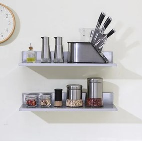 21,8 × 61 cm police z nerezové oceli, nástěnná plovoucí police s backsplash