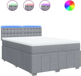 Box spring postel s matrací světle šedá 140 x 200 cm textil 3289405