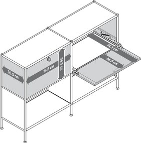 Tchibo - Doplňková sada kovových výklopných dvířek CN3 - barva: bílá