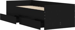 Rám postele se zásuvkami černý 75 x 190 cm Small Single 3207358