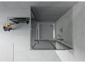 Mexen Rio čtvercový sprchový kout 70 x 70 cm, šedé sklo-chromový profil+ sprchová vanička, 860-070-070-01-40-4010