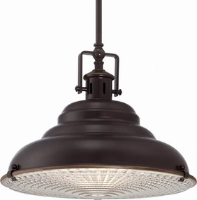 Závěsná loftová lampa Qz-eastvale-p-m kovová retro hnědá