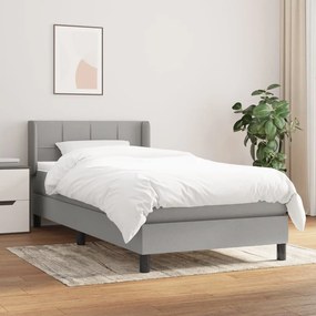 Box spring postel s matrací světle šedá 90x200 cm textil 3129681