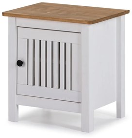 Bílý dřevěný noční stolek Marckeric Bruna