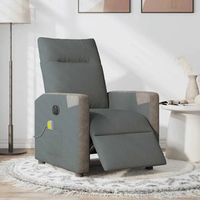 Elektrické masážní polohovací křeslo tmavě šedé textil 3324086