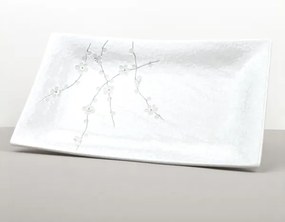 Made in Japan (MIJ) White Blossom Obdélníkový Talíř 33 x 19 cm