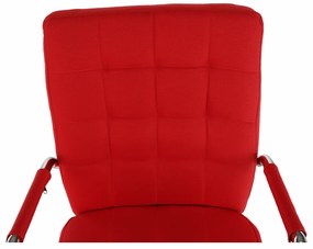 Juniorská židle TEDDY - kov, látka, červená