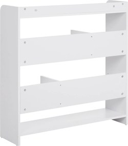 HOMCOM Knihovna s Úložným Prostorem rozměr 90Š x 24H x 91V cm 4 Úrovně 3 Zadní Panely Dřevovláknité Desky Bílá