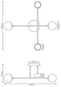 Přisazený lustr HOLON 2xG9/8W/230V + 2xGX53/12W bílá