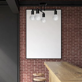 Toolight - Stropní lampa 4-bodová s černými rameny 392200, černá, OSW-07623