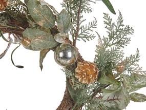 Vánoční věnec ⌀ 45 cm zelený/zlatý HOVILA Beliani