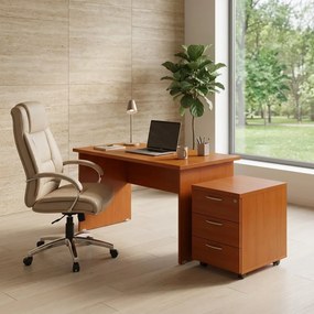 Sestava kancelářského nábytku Visio 1, 140 cm, třešeň