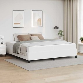 Rám postele s matrací Bílá 200 x 200 cm textil 3399020