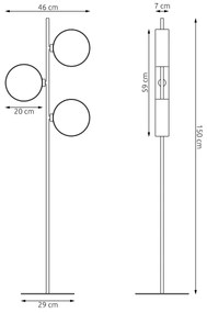 Stojací lampa DRUMZ 3xE14/10W/230V černá/hnědá/šedá