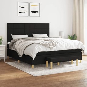 Box spring postel s matrací černá 160x200 cm textil 3137167