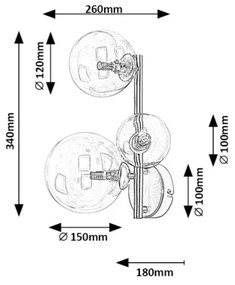 Rabalux 71299 - Nástěnné svítidlo ASLOV 3xG9/28W/230V