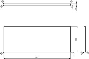 Sapho Woody deska 1300 x 28 x 500 mm masiv dřevo hnědá WD130-70 Koupelny Bernold