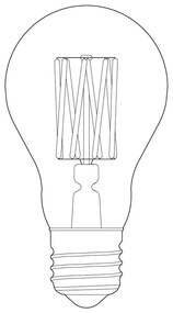 Teplá LED filamentová stmívatelná žárovka E27, 6 W Globe – tala