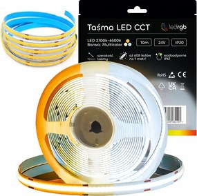 Led pásek Neon Cob 24V 10 m 608d Cct 2700-6500K Bílý Teplá Neutrální Studená