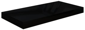 Plovoucí nástěnná police černá vysoký lesk 50 x 23 x 3,8 cm MDF - Default Title