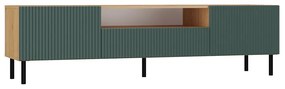 TV stolek KAMA 160 cm dub artisan/zelený
