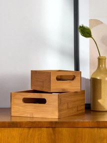 Sinsay - Bambusový úložný box s úchyty - béžová