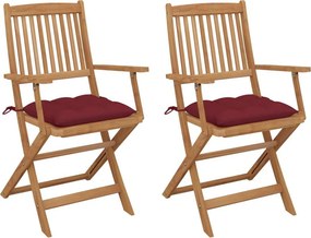 vidaXL Skládací zahradní židle s poduškami 2 ks masivní akáciové dřevo [3064605] Barva: antracitová