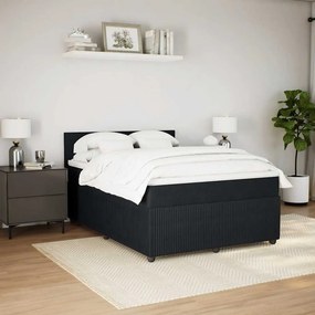 Box spring postel s matrací černá 140 x 190 cm samet 3290030