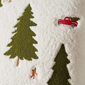 Dekorační polštář s vánočním motivem z materiálu bouclé 45x45 cm Christmas Tree – Catherine Lansfield