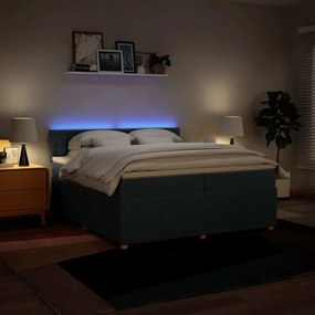 Box spring postel s matrací modrá 200x200 cm textil 3289883