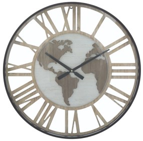 Hnědo-černé kovové nástěnné hodiny Mauro Ferretti Russo, 60 cm