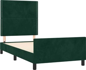 Rám postele bez matrace tmavě zelená 100 x 200 cm samet 3125681