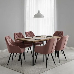 Designové křeslo, tmavě růžová Velvet látka, VERIO NEW