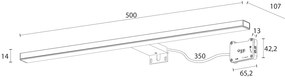 Sapho, ESTHER 2 LED svítilna, 6W, 500x14x107mm, černá, E27586CI