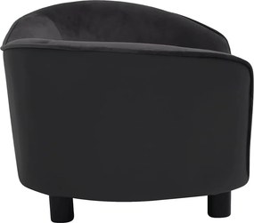 Pohovka pro psy černá 69 x 49 x 40 cm plyš a umělá kůže 171032
