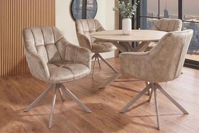 Designová otočná židle Vallerina béžová / šedo-hnědá