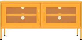 TV skříňka hořčicově žlutá 105 x 35 x 50 cm ocel 336236