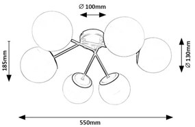 Rabalux 71294 - Přisazený lustr MEDUZA 6xE14/20W/230V