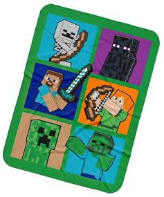 TipTrade dětská deka fleece MINECRAFT FIGURE, zelená, 150x200cm