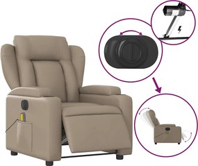 Elektrické masážní polohovací křeslo cappuccino umělá kůže 3204543
