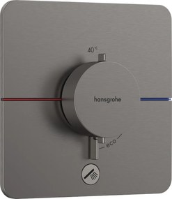 Hansgrohe ShowerSelect Comfort Q, termostat pod omítku pro 1 spotřebič a další výtok, kartáčovaný černý chrom, HAN-15589340