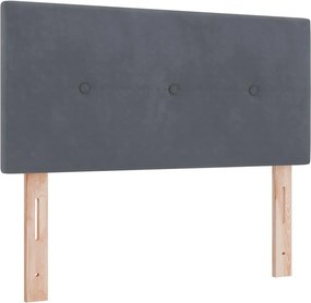 Postel s boxspringem s čelo Tmavě šedá 200 x 100 cm samet 3341457