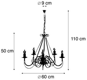 Chytrý lustr bílý 5-světlo vč. Wifi B35 - Giuseppe