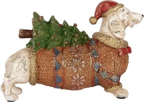 Dekorace figurka jezevčík ve světříku se stromkem - 21*6*14 cm