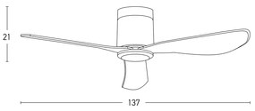 Zambelis 20257 stropní reverzní DC ventilátor, matně černý, ø137cm