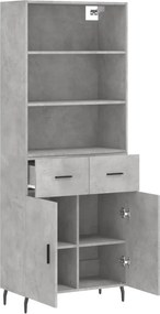 Skříň highboard betonově šedá 69,5x34x180 cm kompozitní dřevo 3200533